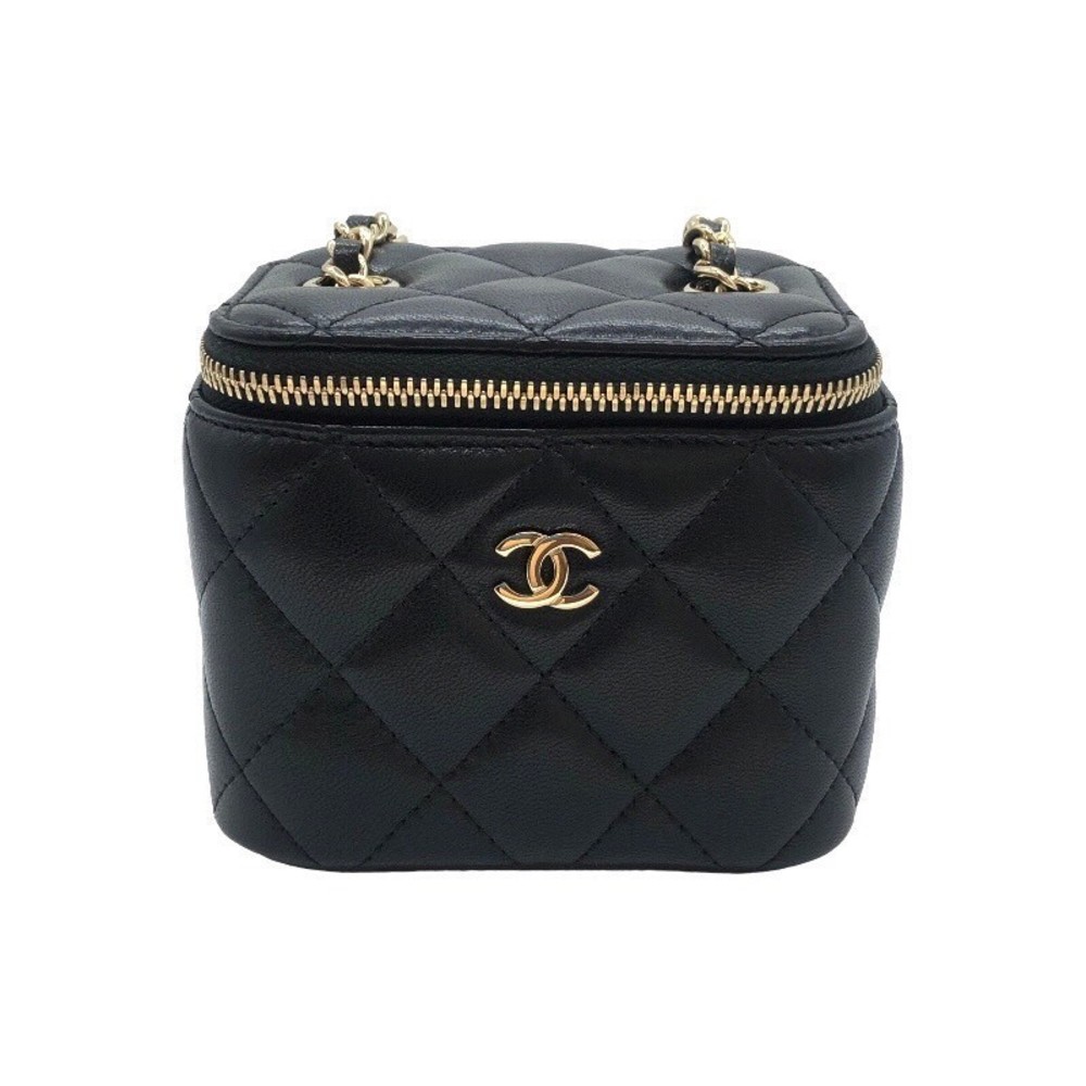 Chanel Small Vanity Bag Black Lambskin Shoulder Bag - Gem